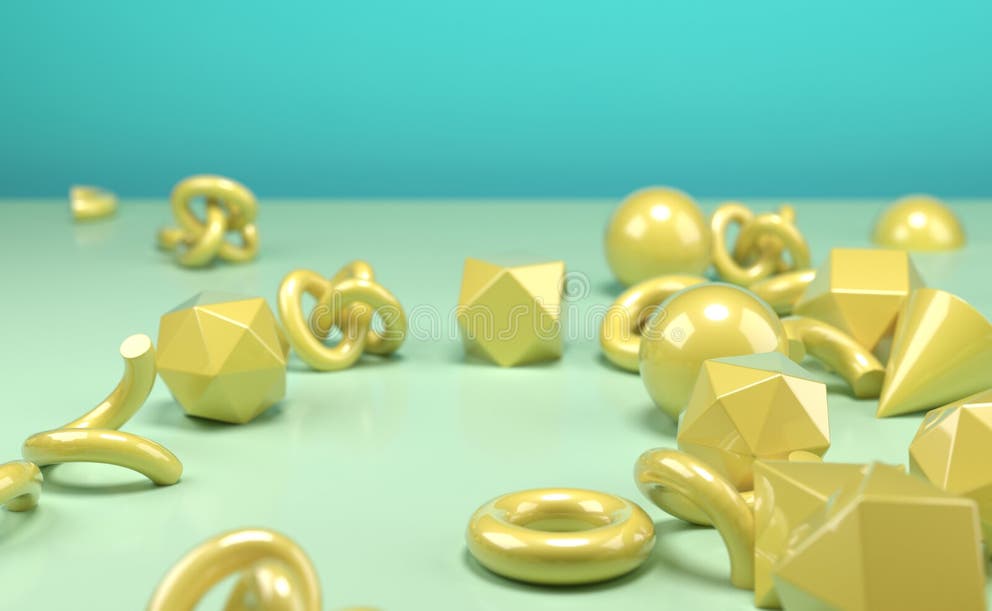 Geometric Realistic Looking Primitive Objects Stock Illustration ...