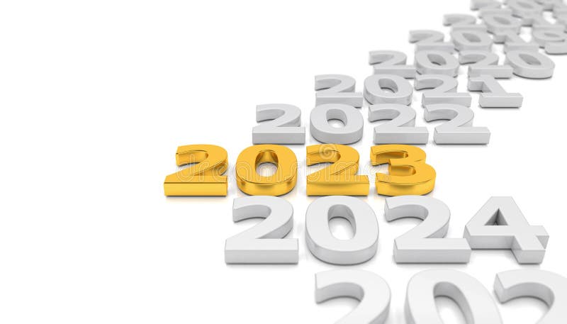 3d Rendering of Different Years, on White Background Stock Illustration ...