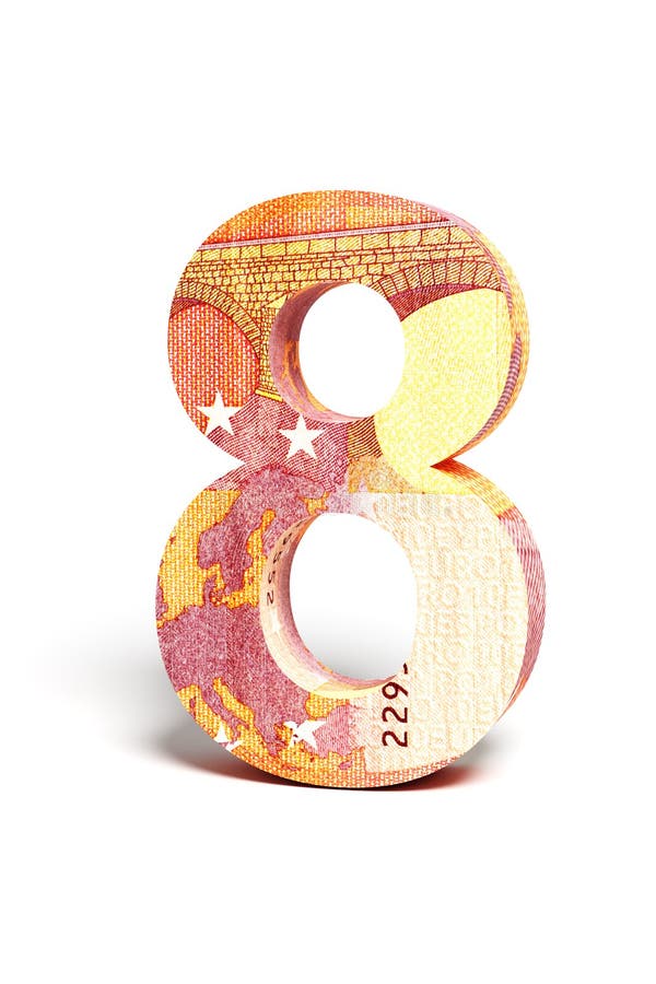 Digit 5 Made from Dollar Banknotes Isolated on White Stock Illustration ...