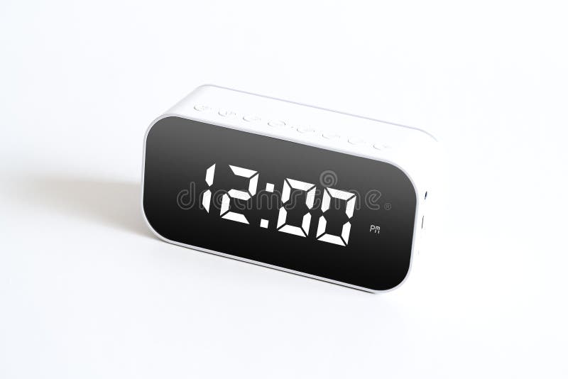 3D Rendering of a Digital Display Flashing 12 O Clock Isolated on a ...
