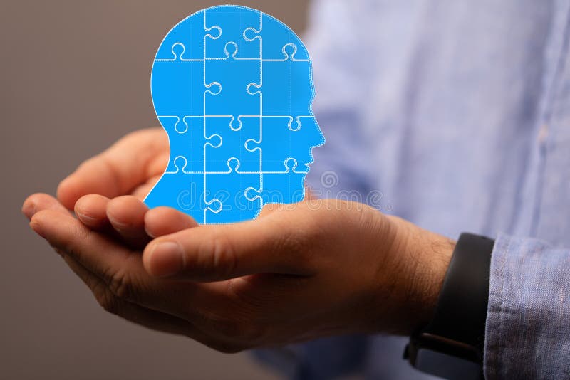 3D Rendering of Digital Human Head on Hands- Mind, Brain Power and ...