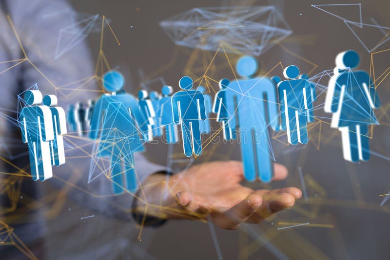 3D Rendering of Digital Human Icons - Digital Business Communication ...