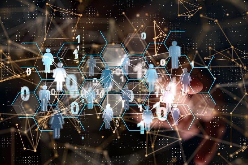 3D Rendering of Digital Human Icons - Digital Business Communication ...