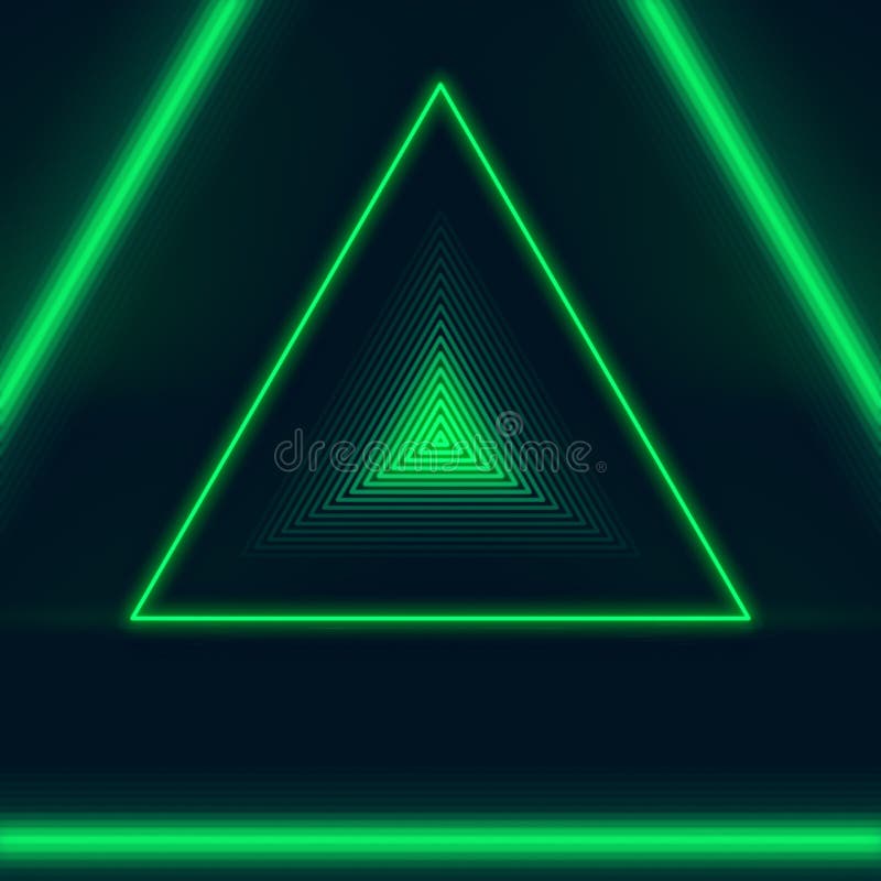 3d Rendering Digital Illustration with Light Wave Triangular Shape ...