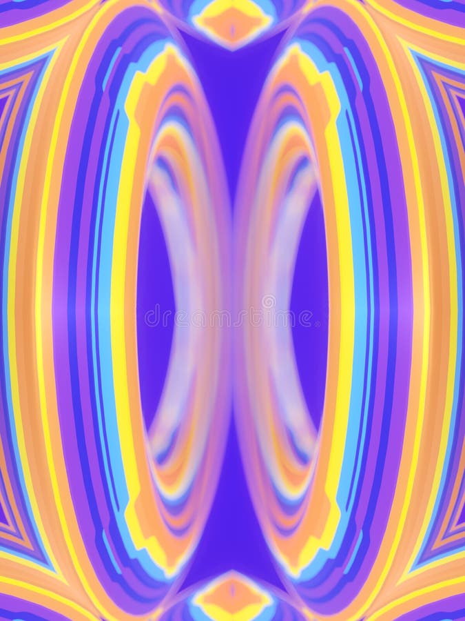 Spiral with Neon Colored Stripes. 3d Rendering Digital Illustration ...