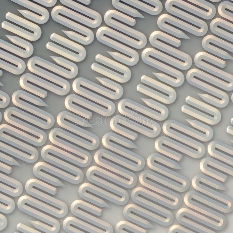 3d Rendering Digital Illustration of a Repeating White S-shaped Pattern ...