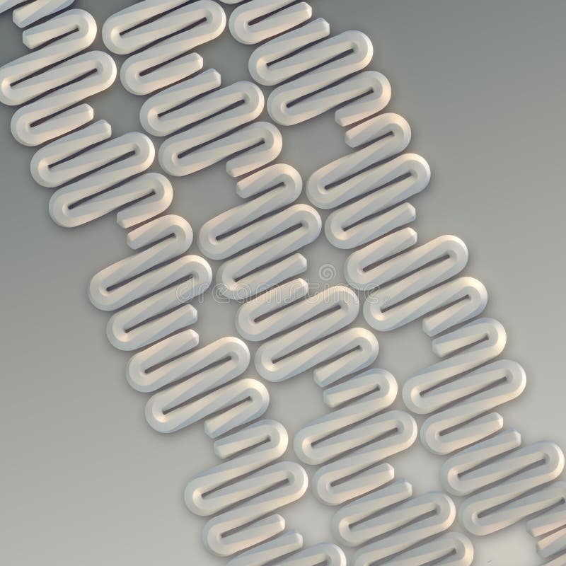 3d Rendering Digital Illustration of White S-shaped Wave Pattern Stock ...