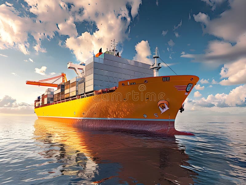 3D Rendering Digital Industrial Container Cargo Illustrating Modern ...