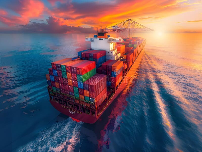 3D Rendering Digital Industrial Container Cargo Illustrating Modern ...