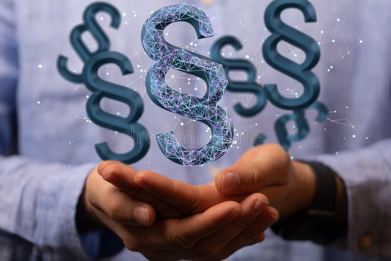 3D Rendering Digital Paragraph Law Symbol Stock Image - Image of legal ...