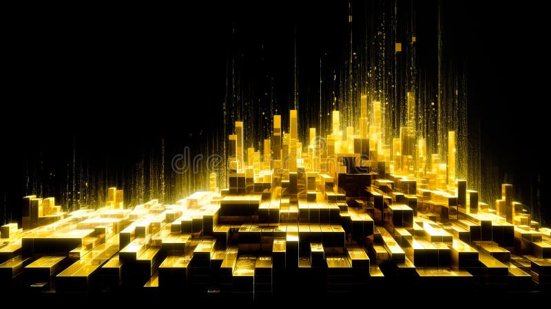 3D Rendering of Digital Technology Concept. Abstract Background with ...