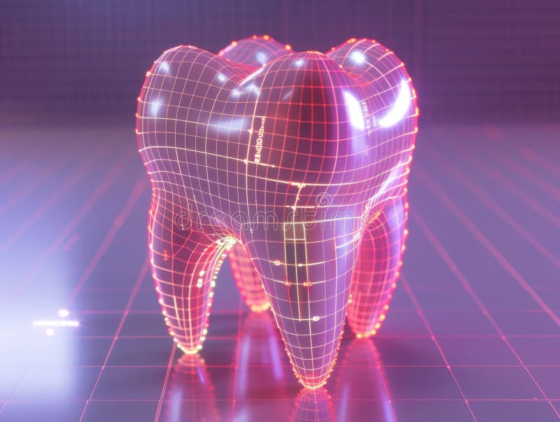 3D Rendering of a Digital Tooth Model Showcasing Dental Anatomy and ...