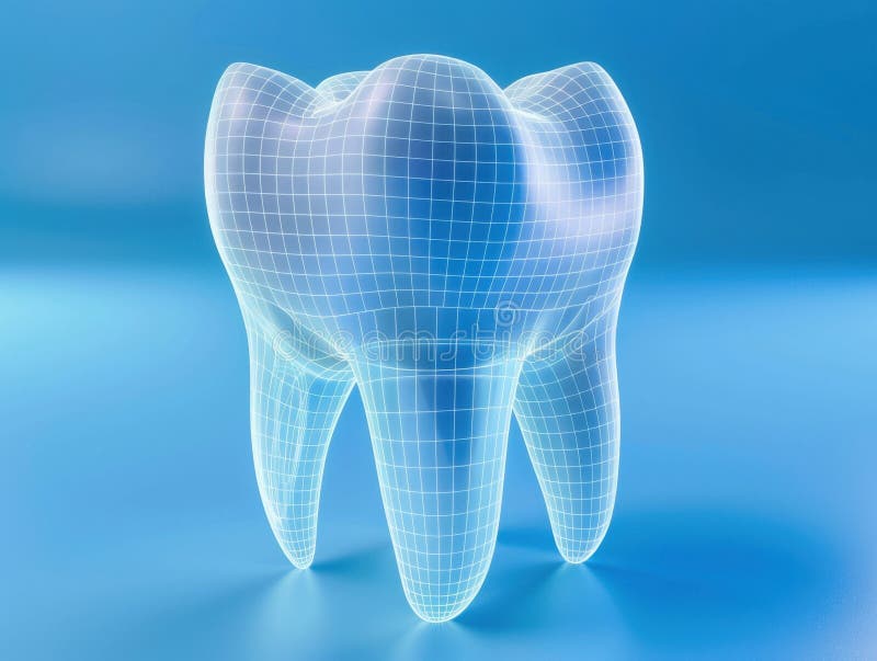3D Rendering of a Digital Tooth Model Showcasing Dental Anatomy and ...