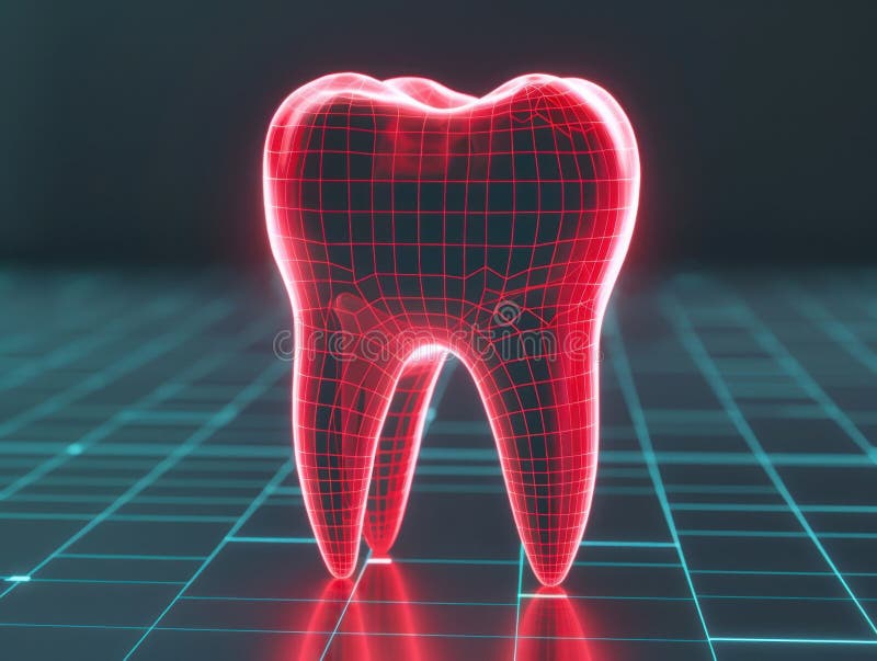 3D Rendering of a Digital Tooth Model Showcasing Dental Anatomy and ...