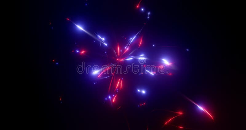 3d Rendering. Disintegrating Plasma in Red and Blue Colors. a Big ...