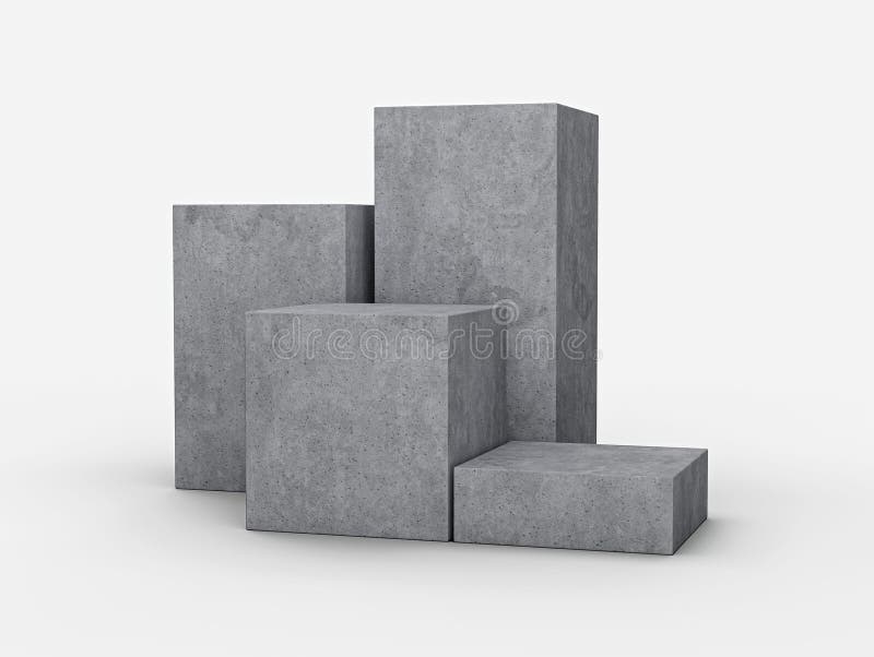 3d Rendering of a Display Stand Podium Made from the Grey Concrete ...