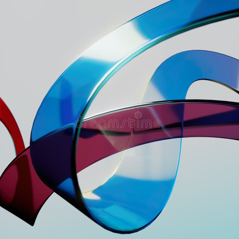 3D Rendering. a Display of Translucent with Refraction Art Design Stock ...
