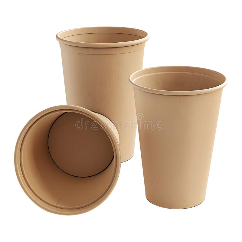 3D Rendering of a Disposable Paper Glass on Transparent Background - Ai ...