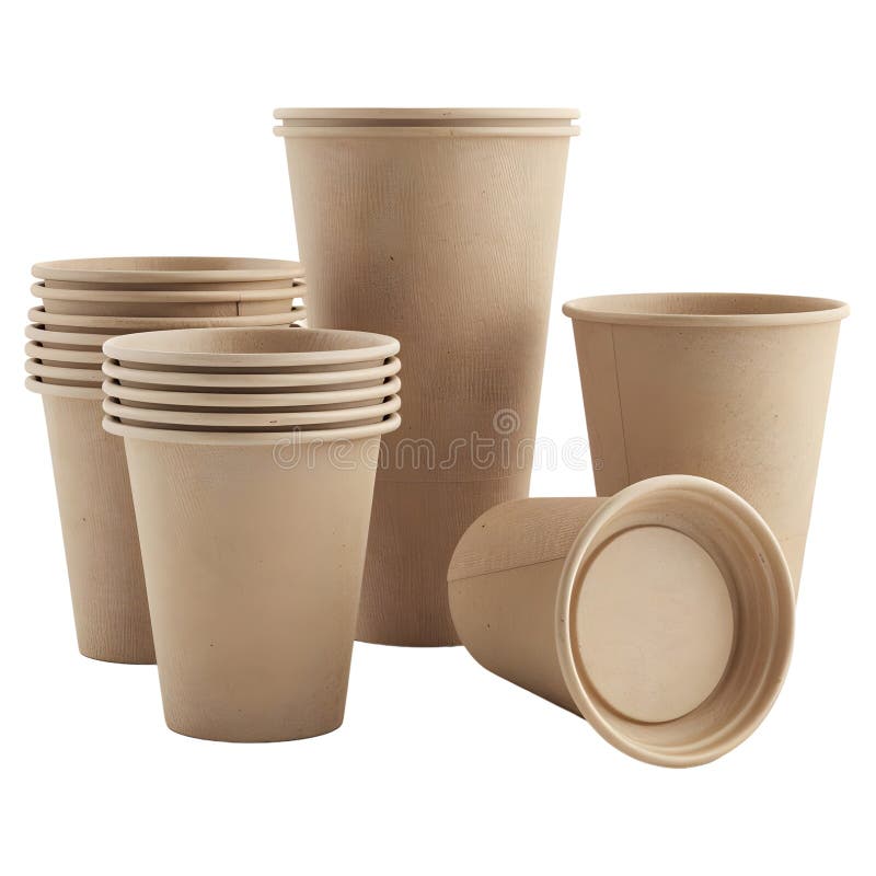 3D Rendering of a Disposable Paper Glass on Transparent Background - Ai ...