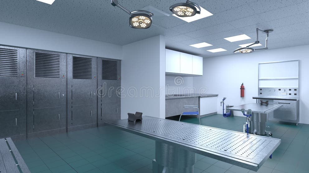 3D Rendering of the Dissection Room Stock Illustration - Illustration ...