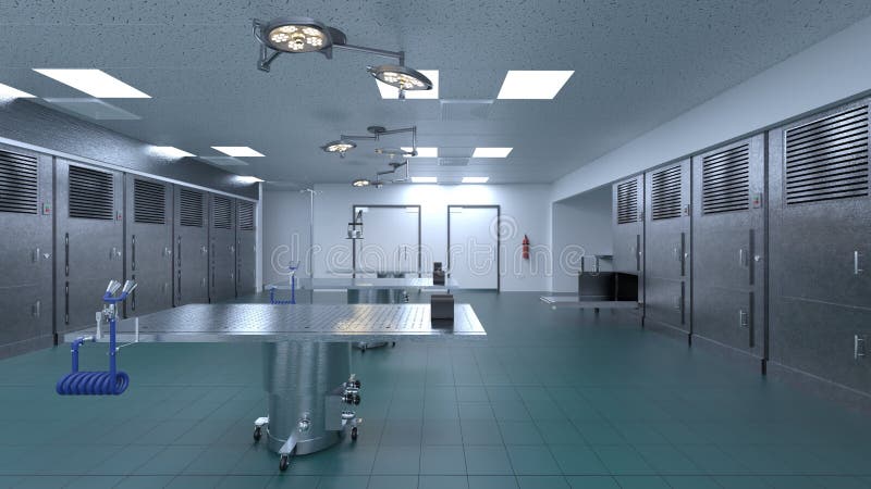 3D Rendering of the Dissection Room Stock Illustration - Illustration ...