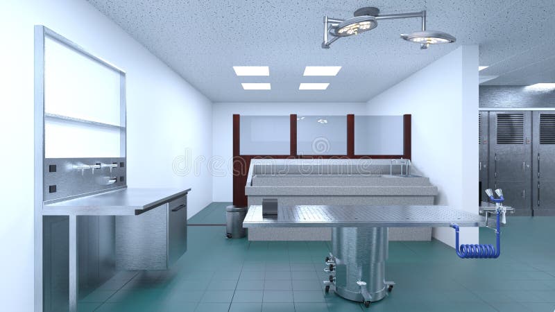 3D Rendering of the Dissection Room Stock Illustration - Illustration ...