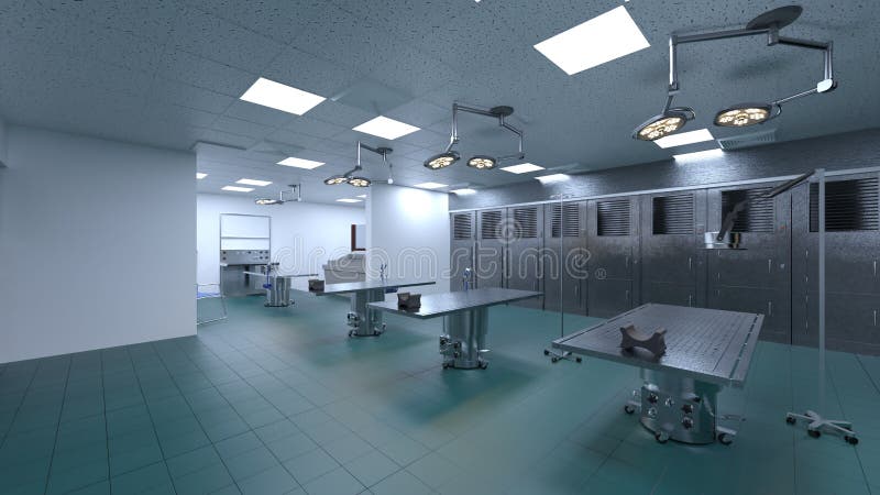 3D Rendering of the Dissection Room Stock Illustration - Illustration ...