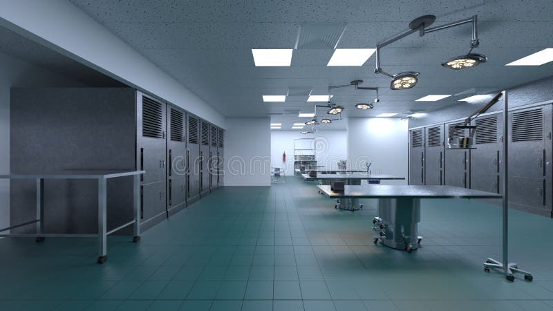 3D Rendering of the Dissection Room Stock Illustration - Illustration ...