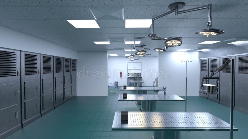 3D Rendering of the Dissection Room Stock Illustration - Illustration ...