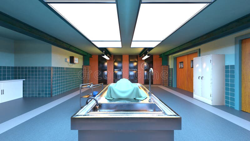 3D Rendering of the Dissection Room Stock Illustration - Illustration ...