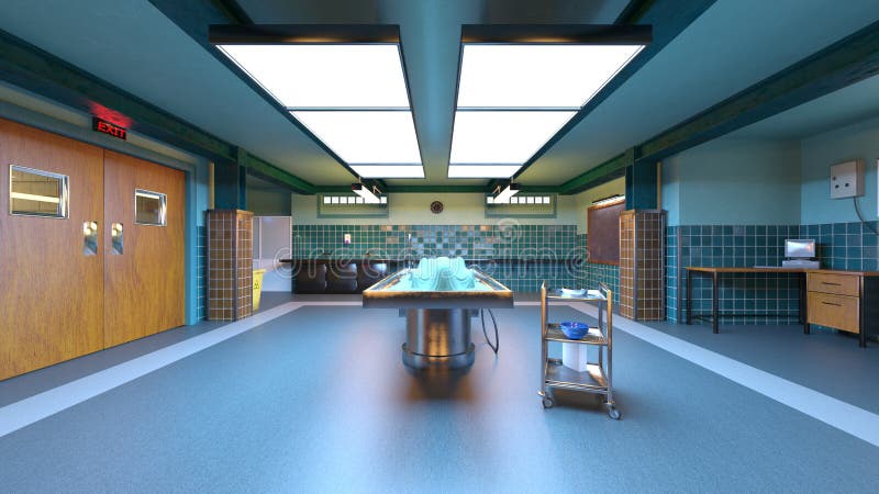 3D Rendering of the Dissection Room Stock Illustration - Illustration ...