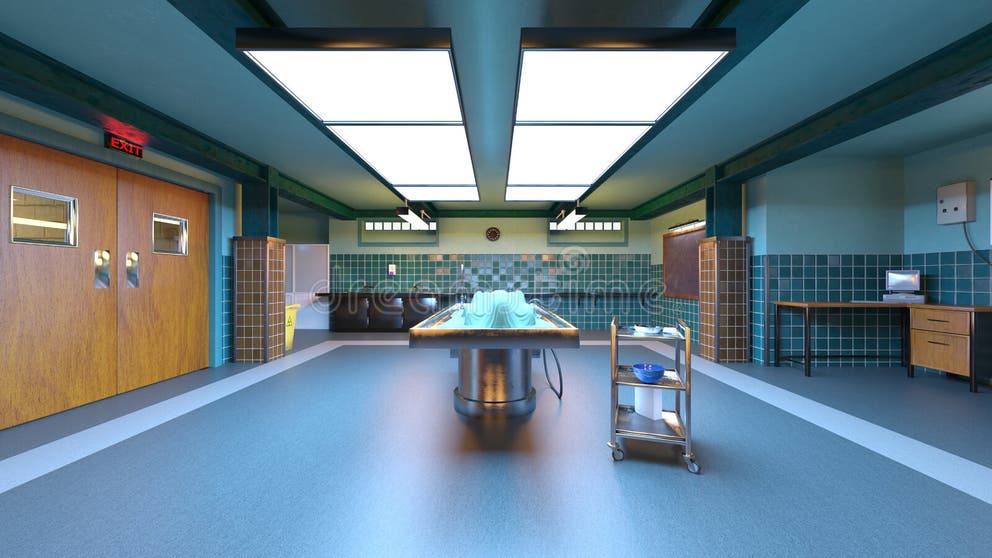 3D Rendering of the Dissection Room Stock Illustration - Illustration ...