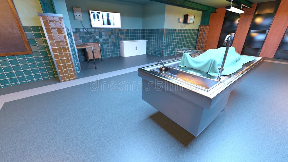 3D Rendering of the Dissection Room Stock Illustration - Illustration ...