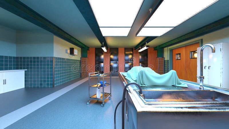 3D Rendering of the Dissection Room Stock Illustration - Illustration ...