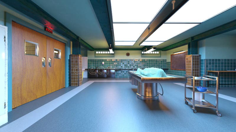 3D Rendering of the Dissection Room Stock Illustration - Illustration ...