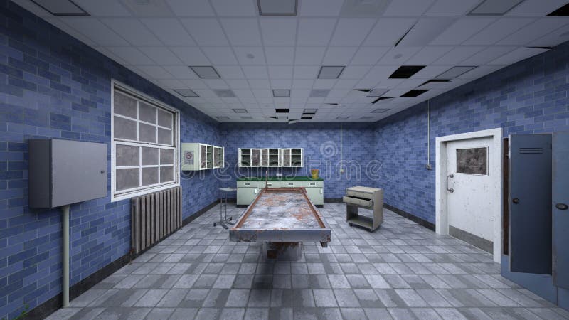 3D Rendering of the Dissection Room Stock Illustration - Illustration ...
