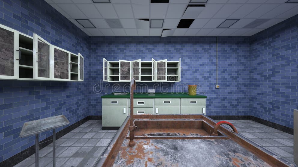 3D Rendering of the Dissection Room Stock Illustration - Illustration ...