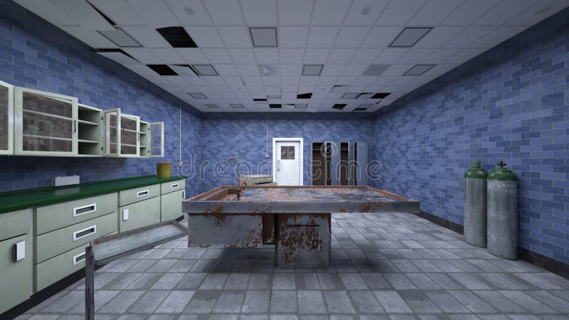 3D Rendering of the Dissection Room Stock Illustration - Illustration ...