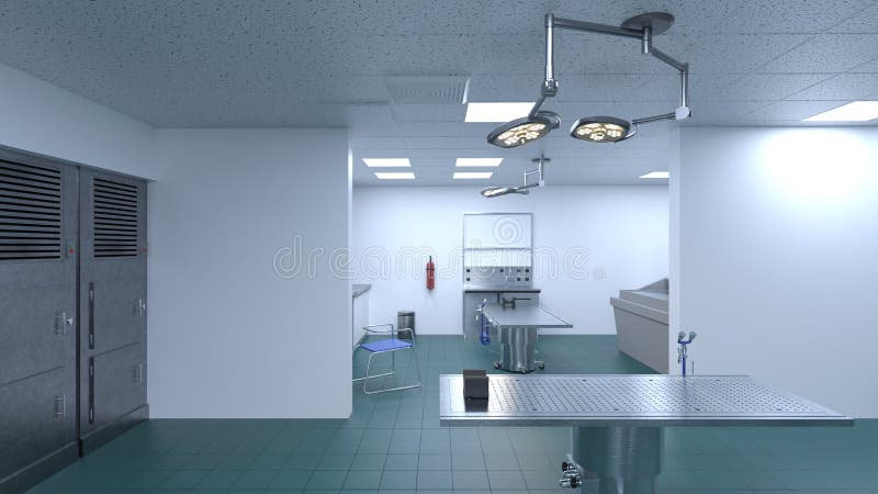 3D Rendering of the Dissection Room Stock Illustration - Illustration ...