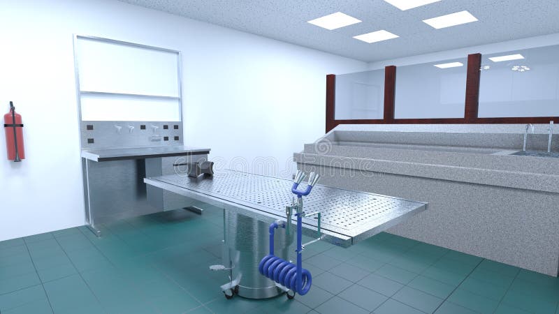 3D Rendering of the Dissection Room Stock Illustration - Illustration ...