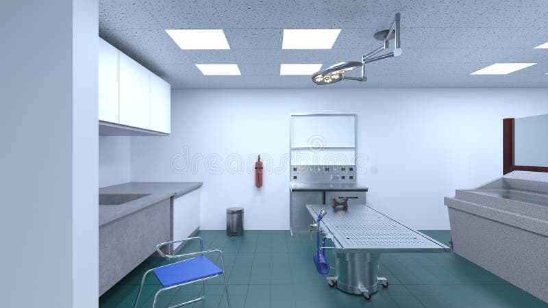 3D Rendering of the Dissection Room Stock Illustration - Illustration ...