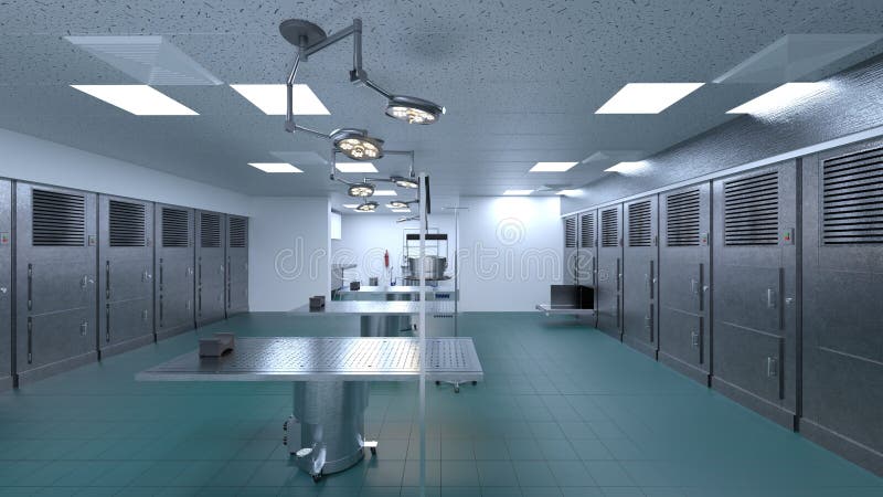 3D Rendering of the Dissection Room Stock Illustration - Illustration ...