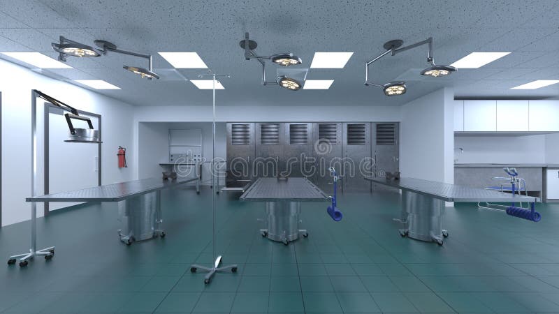 3D Rendering of the Dissection Room Stock Illustration - Illustration ...