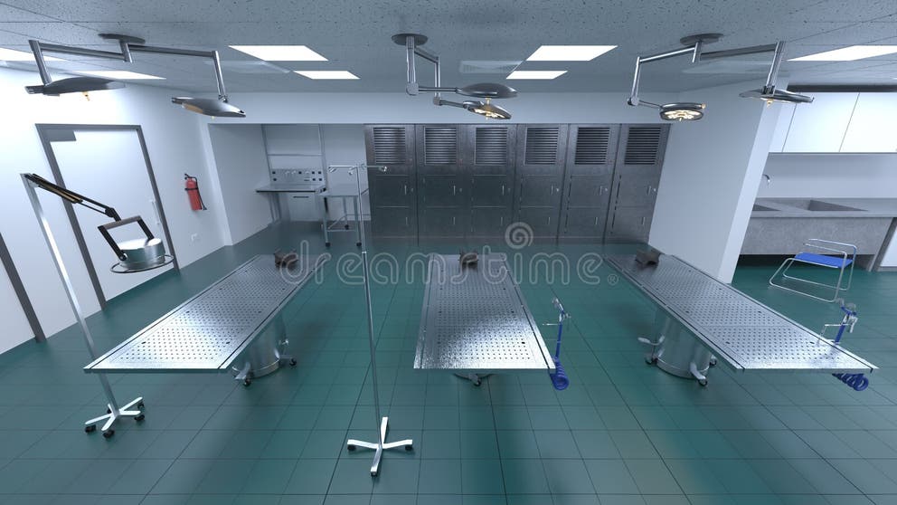 3D Rendering of the Dissection Room Stock Illustration - Illustration ...