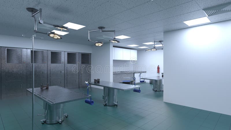 3D Rendering of the Dissection Room Stock Illustration - Illustration ...