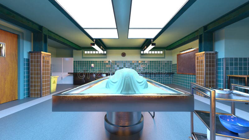 3D Rendering of the Dissection Room Stock Illustration - Illustration ...
