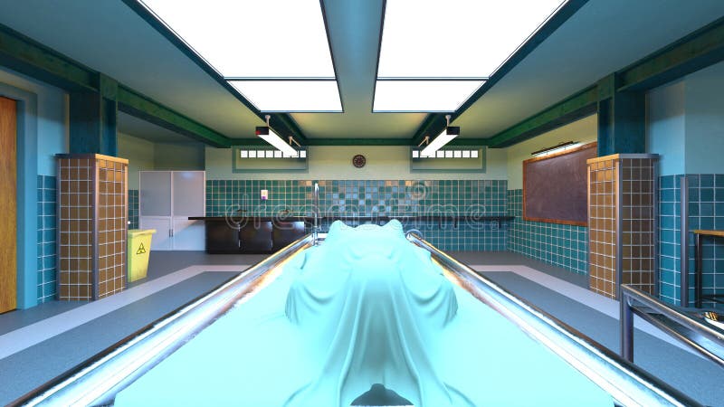 3D Rendering of the Dissection Room Stock Illustration - Illustration ...