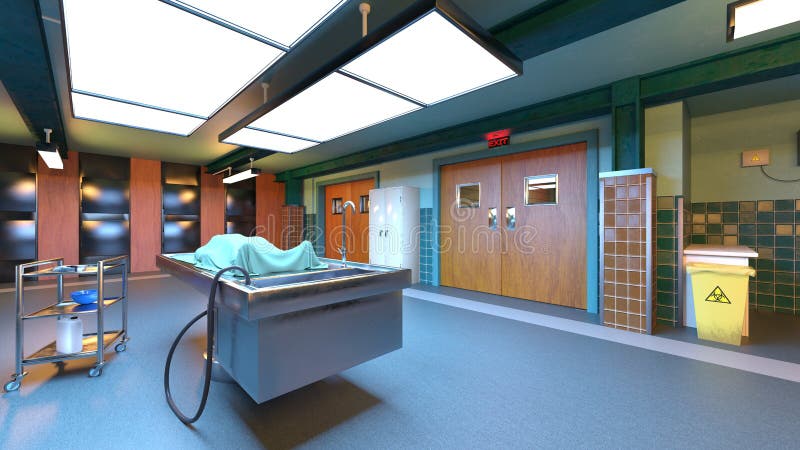 3D Rendering of the Dissection Room Stock Illustration - Illustration ...