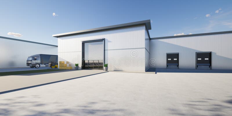 3d Rendering of Distribution Center for Industrial Background and ...