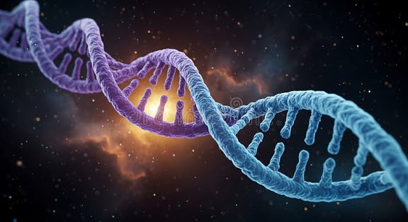 A 3D Rendering of a DNA Double Helix Structure, Featuring a Twisted ...